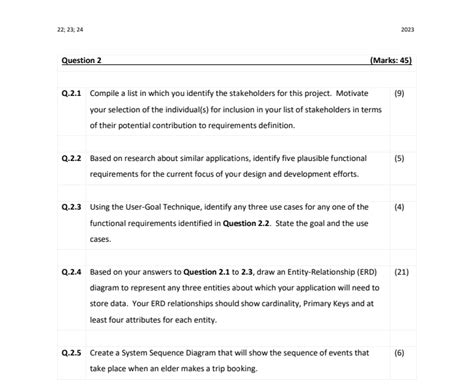 Solved 22 23 24 2023 Question 2 Marks 45 Q 2 1 Compile A Chegg