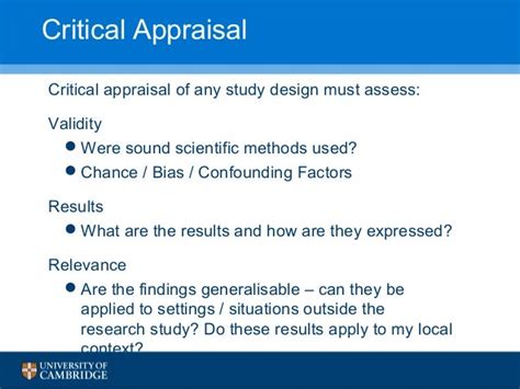 Quantitative Critical Appraisal October 2015