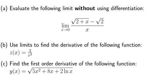 solved a evaluate the following limit without using