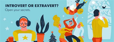 extrovert and introvert extraversion and introversion concept stock