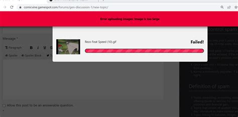 Cant Upload Images Or Gifs Anymore Bug Reporting Comic Vine