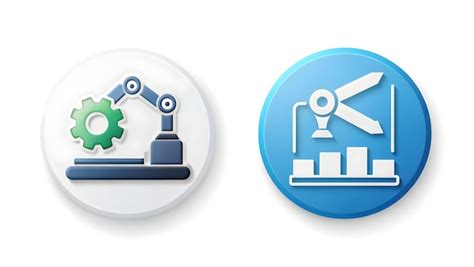 3D AI Machine Learning Production Optimization Icons For Efficient