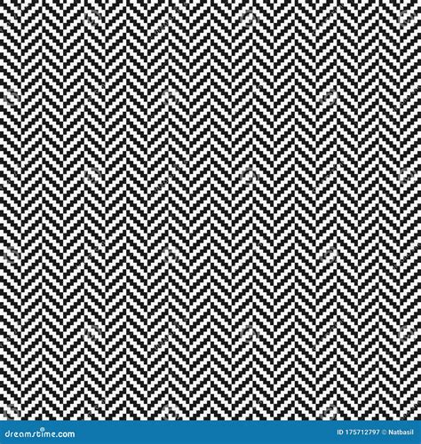 Black And White Herringbone Tweed Seamless Pattern Stock Vector
