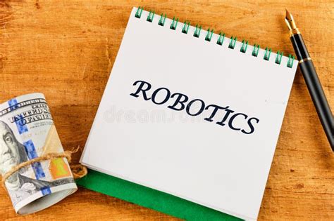 The Concept Of Technology And Development Phrase Words Text Robotics Close Up Stock Image