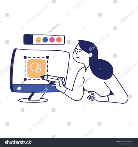 Graphic Designing Flat Modern Vector Stock Vector Royalty Free