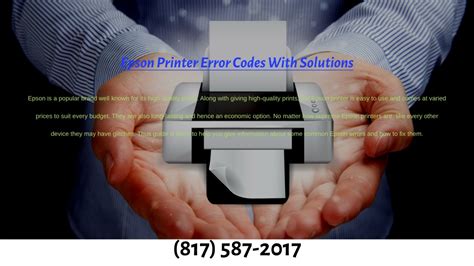 Ppt Epson Printer Error Codes With Solutions Powerpoint Presentation