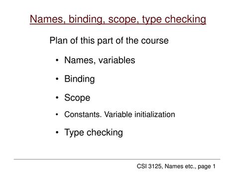 Ppt Names Binding Scope Type Checking Powerpoint Presentation Free Download Id4558537