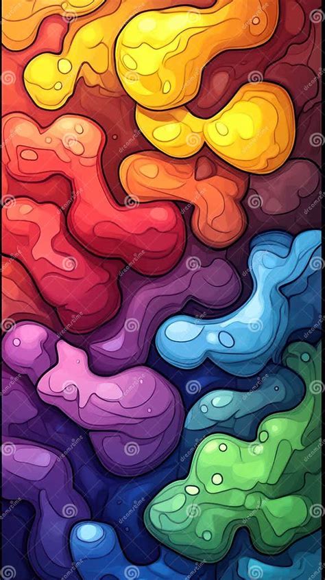 Abstract Colorful Blobs With A Glossy Texture Creating A Vibrant And Playful Visual Effect