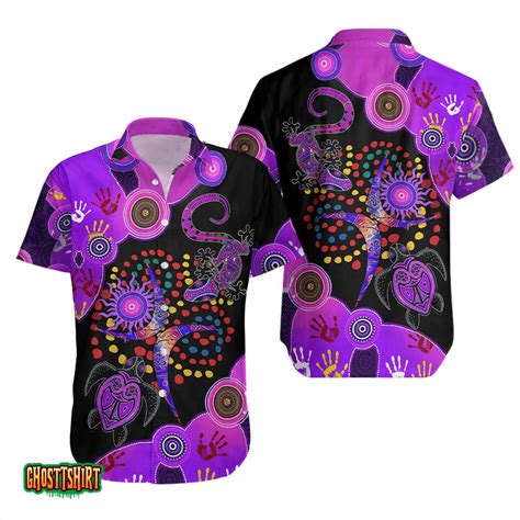 Aboriginal Naidoc Turtle Aloha Purple Aloha Hawaiian Shirt