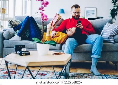 Man Sending Text Woman Reading Over Royalty Free Licensable Stock Photos Shutterstock