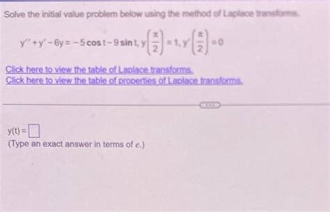 Solved Solve The Initial Value Problem Below Using The