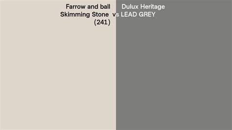 Farrow And Ball Skimming Stone 241 Vs Dulux Heritage LEAD GREY Side By Side Comparison