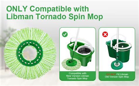 Mop Head Replacement Compatible With Libman Tornado Spin Mop Microfiber Mop Refill