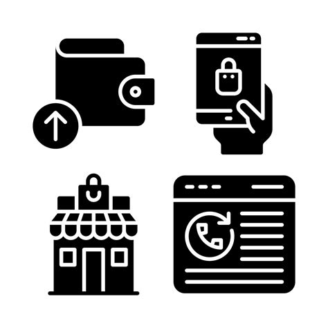 Ecommerce Icons Set Top Up Wallet Ecommerce Retail Store Web Customer Service Perfect For