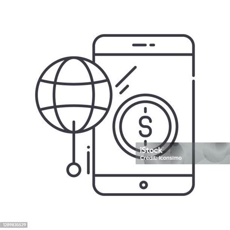 온라인 세계 뱅킹 아이콘 선형 절연 일러스트레이션 얇은 선 벡터 웹 디자인 기호 흰색 배경에 편집 가능한 스트로크와 개요 개념 기호 개념에 대한 스톡 벡터 아트 및 기타