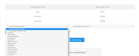 Passing Additional Data To Mailchimp Via Merge Fields Kickofflabs