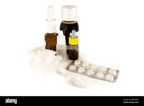 Treatment Of Colds And Flu Various Medications Cold Pills Throat