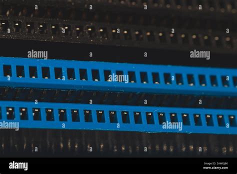 Memory Slots On The Motherboard Close Up Ram Socket Connector On The Circuit Board Of Computer