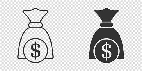 플랫 스타일의 머니 백 아이콘 격리 된 배경에 Moneybag 벡터 그림 동전 자루 사인 비즈니스 개념 가까운에 대한 스톡 벡터