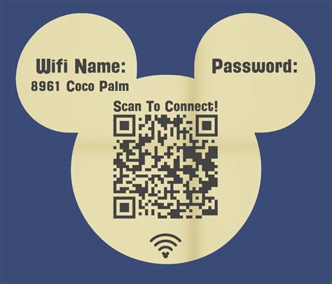 Wi Fi Qr Code Disney Inspired Sign Etsy