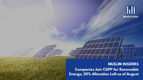 Companies Join Cgpp For Renewable Energy 30 Allocation Left As Of