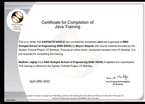 Aadinath Nawle On Linkedin I Have Completed Iit Bombay Spoken Tutorial