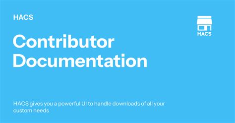 Contributor Documentation Hacs