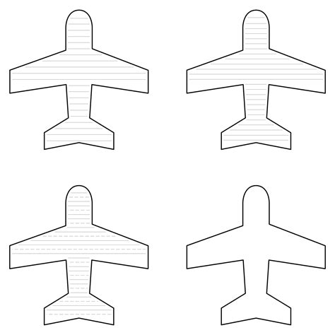 Flygplan Skyltformad Skrivmall Papperspyssel