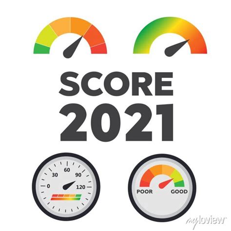 Gauge Chart Meter Good And Poor Indicator Credit Level Score • Wall