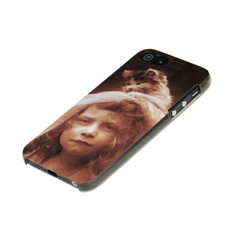 Antique Photograph Girl Cat On Head Funny Metallic Phone Case For Iphone Se S Zazzle