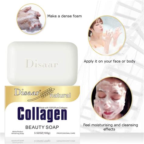 Disaar Natural Collagen Beauty Soap Clear Face Smooth Skin Reduces Open