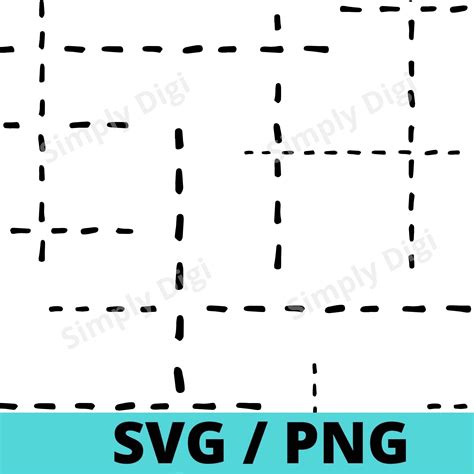 Dot Dotted Lines Thick Square Stripe Print Pattern Svg Png Instant