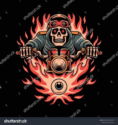 Evil Biker Tattoo Vector Design Stock Vector Royalty Free 2283567977