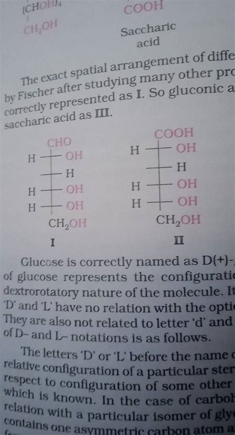 Saccharic Acid As Iii Ch2 Oh I Ii Glucose Is Correctly Named As D Of G