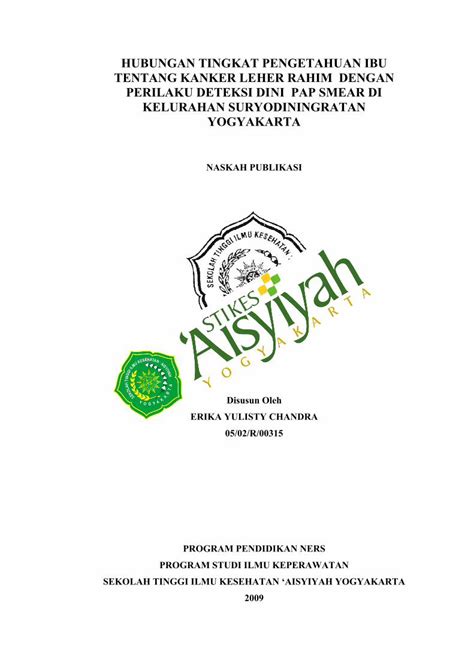 PDF HUBUNGAN TINGKAT PENGETAHUAN IBU TENTANG Digilib Unisayogya Ac Id NASPUB Pdf