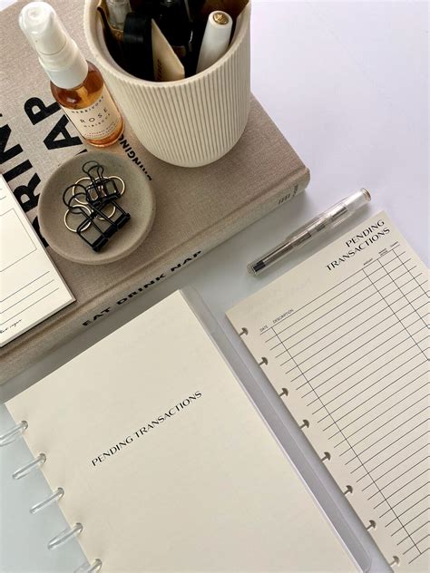 Pending Transactions Tracker No2 Font Oat Paper Etsy