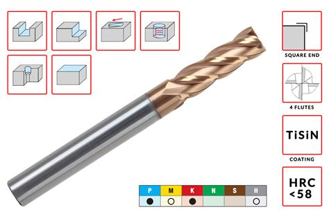Фреза твердосплавная D5 0xd6 0x13x50мм Z 4 монолитная ц хв Hrc58 с