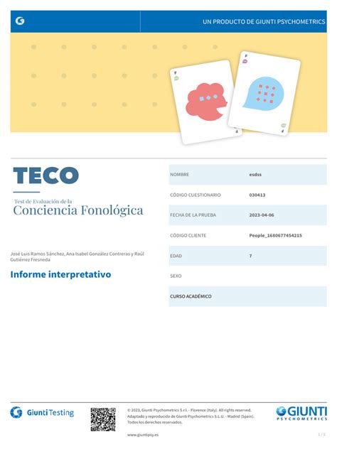 Informe Interpretativo Teco Pdf Fonología Palabra