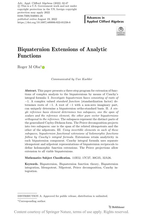 Biquaternion Extensions Of Analytic Functions
