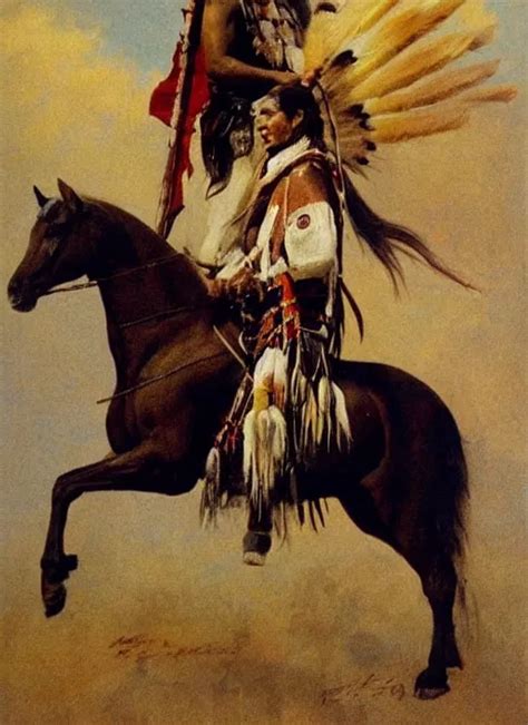 Powerful Native American Warrior Beautiful Native Stable Diffusion