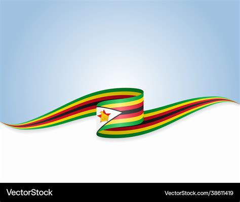 Zimbabwean Flag Wavy Abstract Background Vector Image