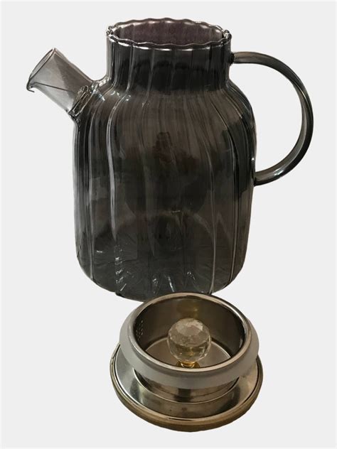 Купить Чайник заварочный из жаропрочного стекла с металлической крышкой и фильтром 1 8 л за