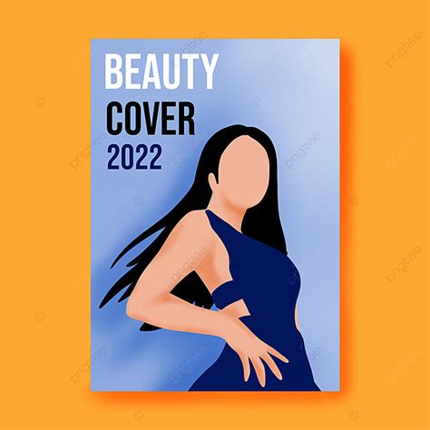 패션 여성 잡지 표지 파란색 템 플 릿 손으로 그린 일러스트 집 템플릿 Psd 다운로드 디자인 자료 다운로드