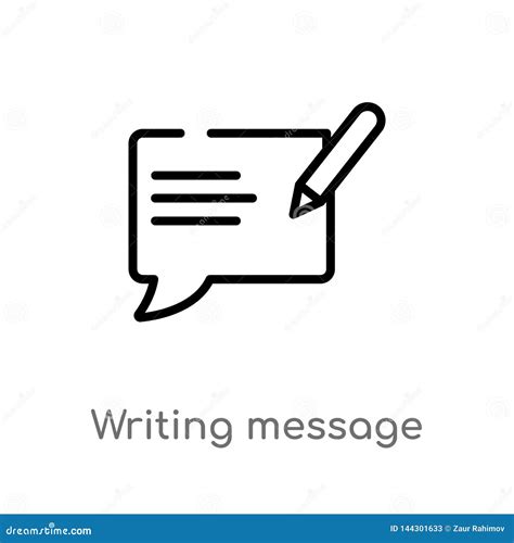 Outline Writing Message Vector Icon Isolated Black Simple Line Element Illustration From