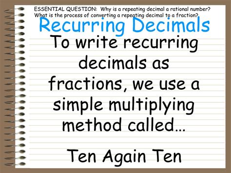 ppt converting a repeating decimal to a fraction powerpoint