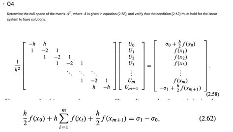 Solved Determine The Null Space Of The Matrix AT Where A Is Chegg