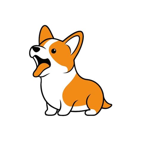 Corgie Dog Screams Icon Vector Premium Ai Generated Vector