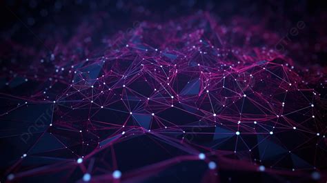 Low Poly Abstract Design With Interconnecting Lines And Dots In 3d Background Digital Landscape