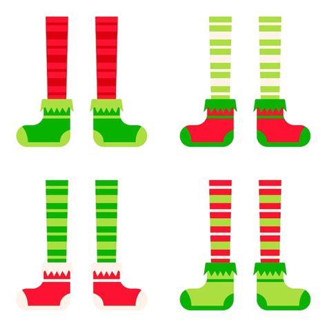 Premium Vector Set Of Elf Feet In Flat Style Isolated