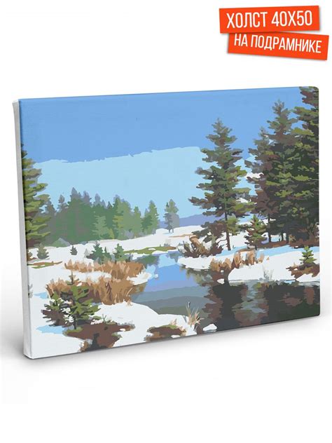 Картина по номерам Hobruk Лес на холсте на подрамнике 50х40 раскраска по номерам набор для